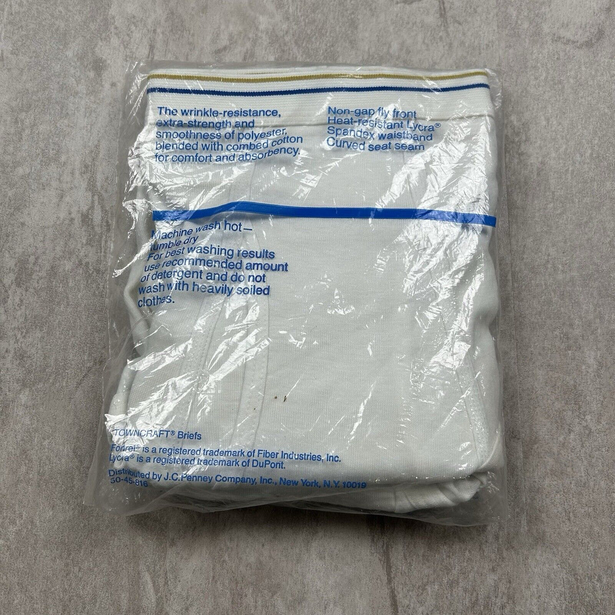 Vtg 3 Pk Towncraft Underwear JCPenney White Poly/Cotton Briefs USA Men ...